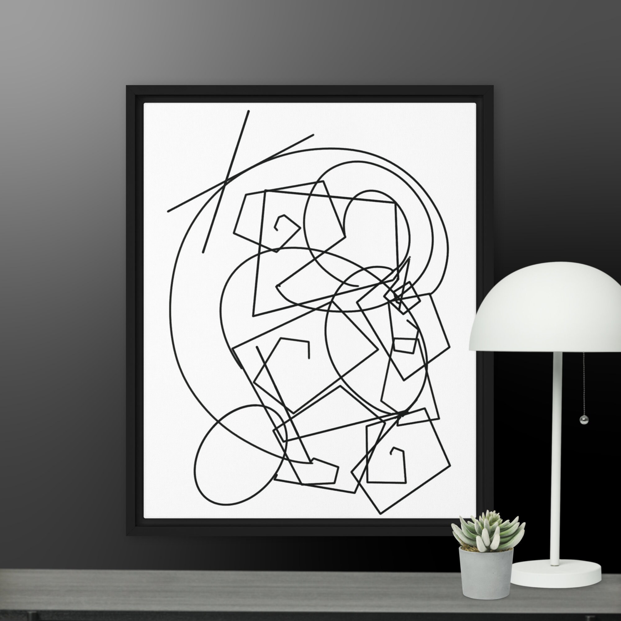 Black and White Abstract Print on Canvas Modern Wall Art - Etsy