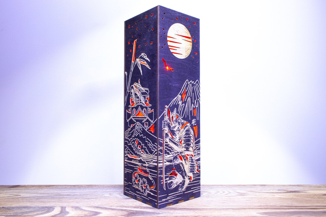 Samurai Lamp | Japanese Style Wood Table Lamp | Japanese Decoration for ...