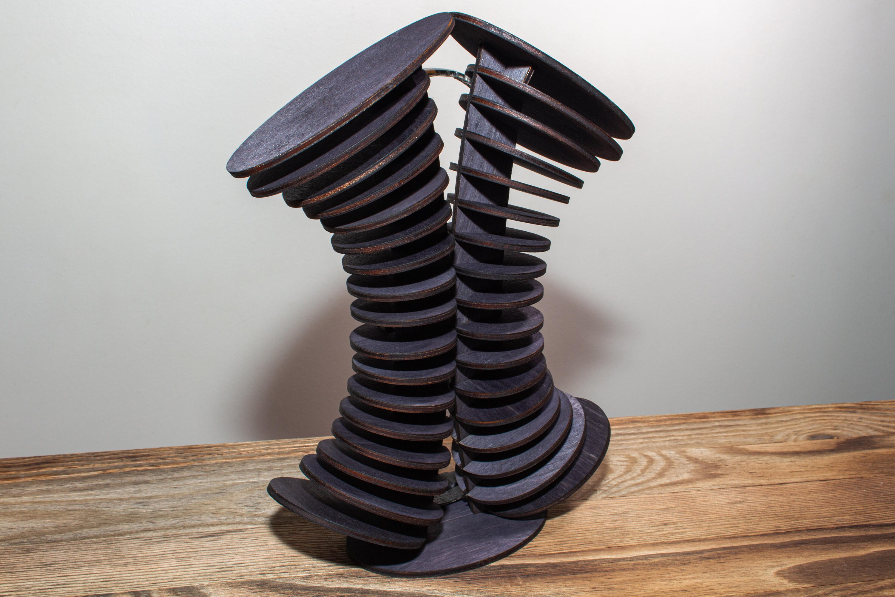 Sci-fi Punk Style LED RGB Lamp Curved Layered Ellipse Futuristic Wooden ...