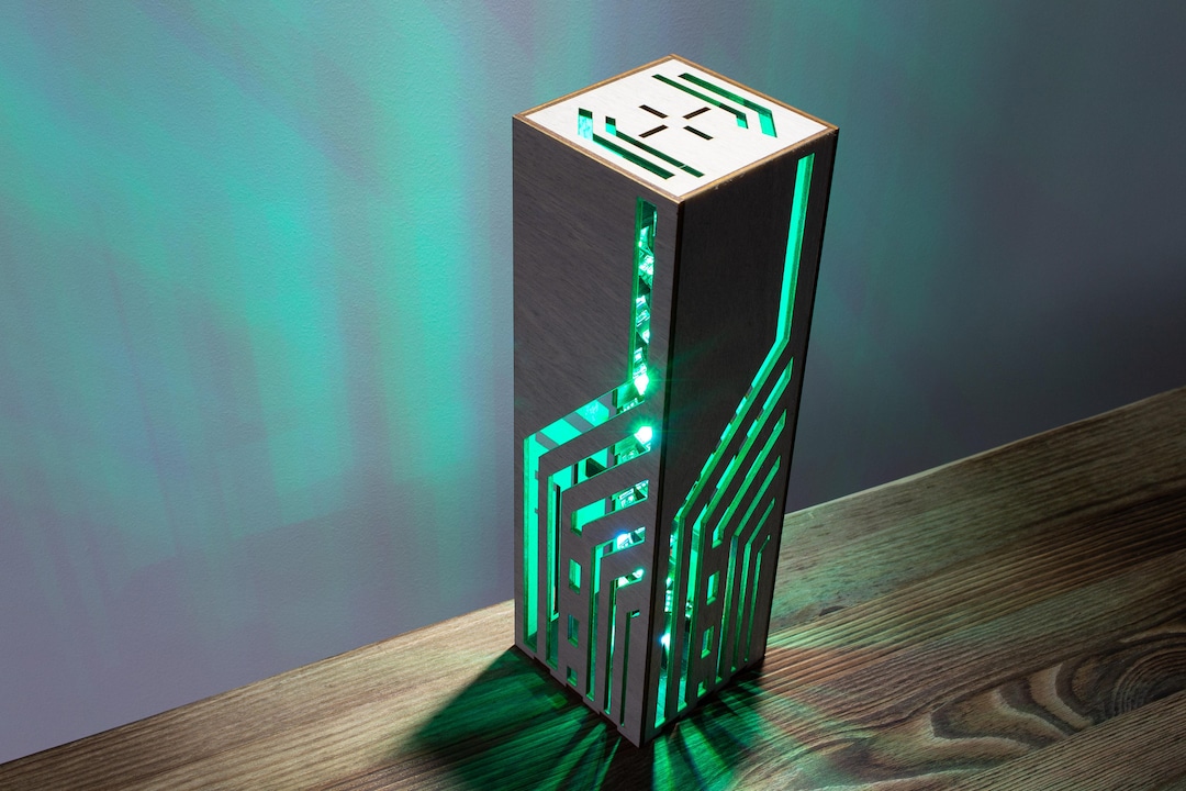 Inclined Lines Futuristic Lamp | Sci-fi Punk Style LED RGB Desk Lamp ...