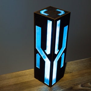 Cyber Futuristic Night Lamp | Neon Inclined Lines | Sci-fi Contemporary ...