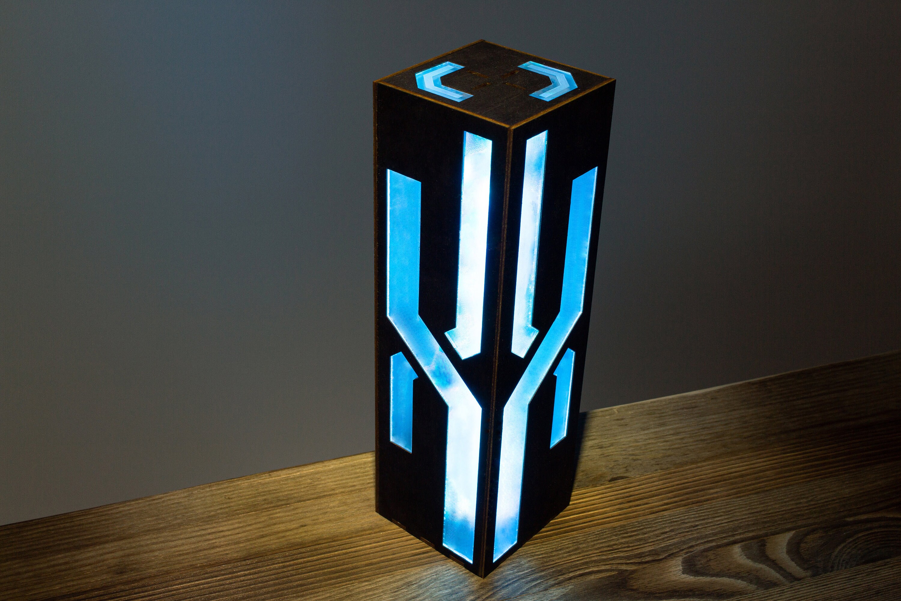 Cyber Futuristic Night Lamp | Neon Inclined Lines | Sci-fi Contemporary ...