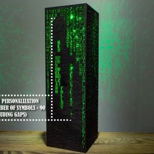 Personalized Green Code Lamp | Custom Green Letters Vertical ...