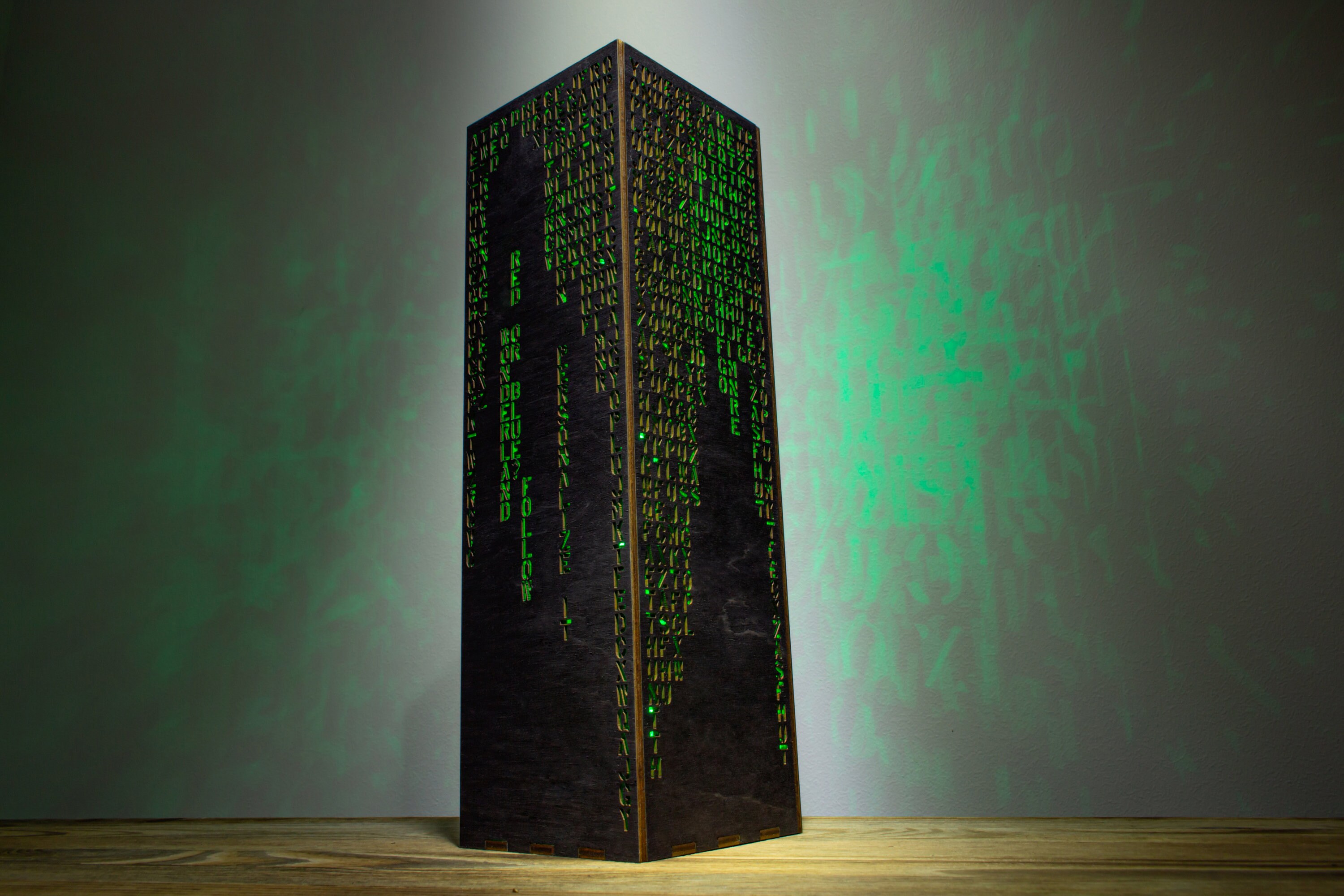 Personalized Green Code Lamp | Custom Green Letters Vertical ...