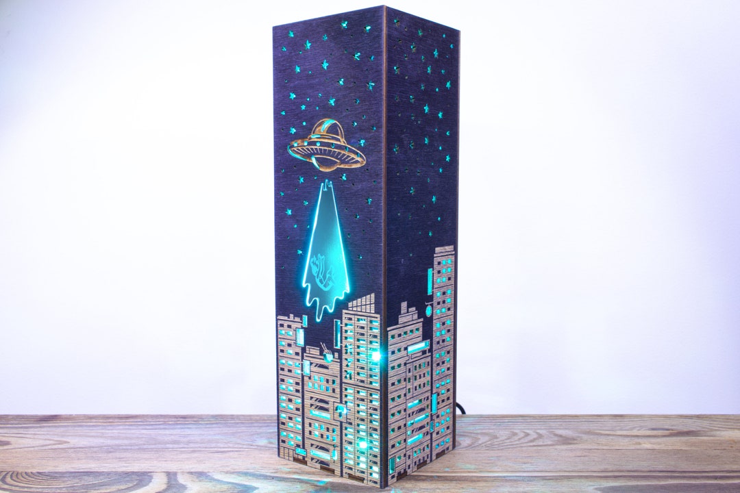 UFO Alien Night Lamp | Alien Abduction Scene Lamp Neon Light | Sci-fi ...