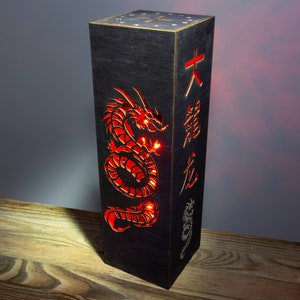 Asian Сontemporary Chinese Dragon Lamp | Chinese Style Red Dragon Sci ...