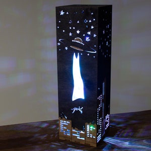 UFO Alien Night Lamp Alien Abduction Scene Lamp Neon Light Sci-fi ...