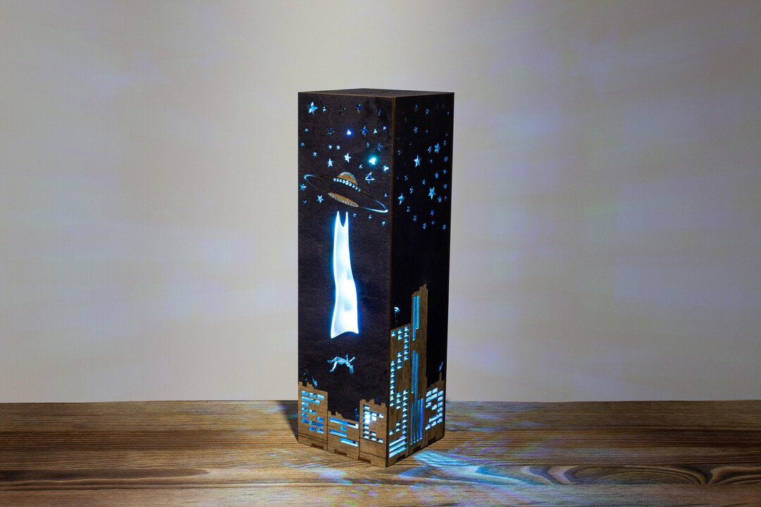 UFO Alien Night Lamp Alien Abduction Scene Lamp Neon Light Sci-fi ...
