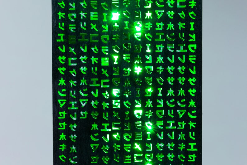 Green Code Lamp Green Hieroglyphs Numbers Vertical Lines - Etsy