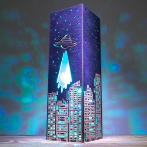 UFO Alien Night Lamp | Alien Abduction Scene Lamp Neon Light | Sci-fi ...