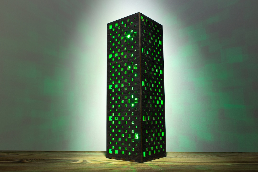 Square Pattern Shape Lamp | Sci-fi Punk Style LED RGB Desk Lamp ...