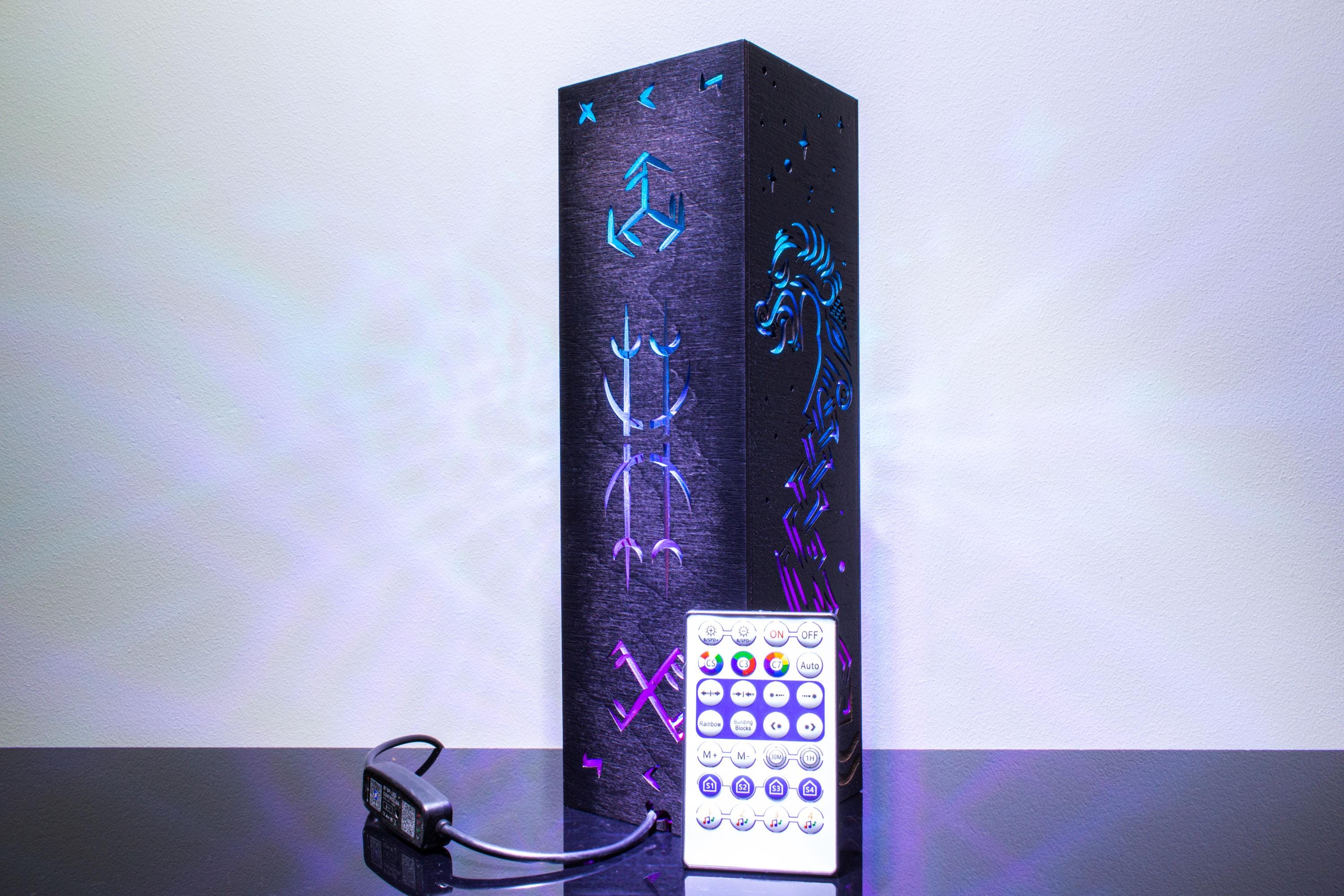 Viking Vegvisir LED Lamp – Norse Mythology Night Light, Drakkar Dragon ...