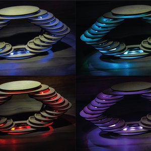 Futuristic Spiral Ellipse Shape Lamp Sci-fi Punk Style LED RGB Lamp ...