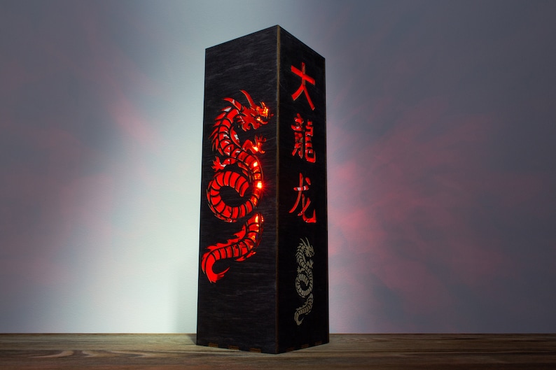 Asian Сontemporary Chinese Dragon Lamp | Chinese Style Red Dragon Sci ...