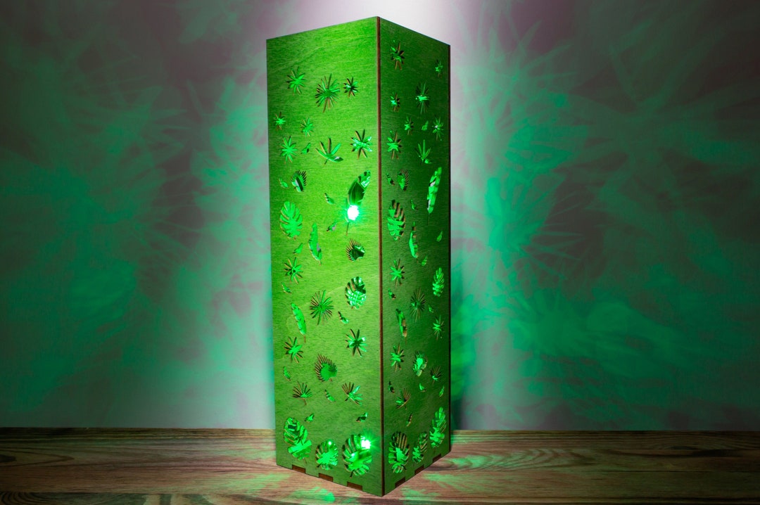 Jungle Leaves Lamp | Green Tropical Forest Leaves Botanical Night-light ...