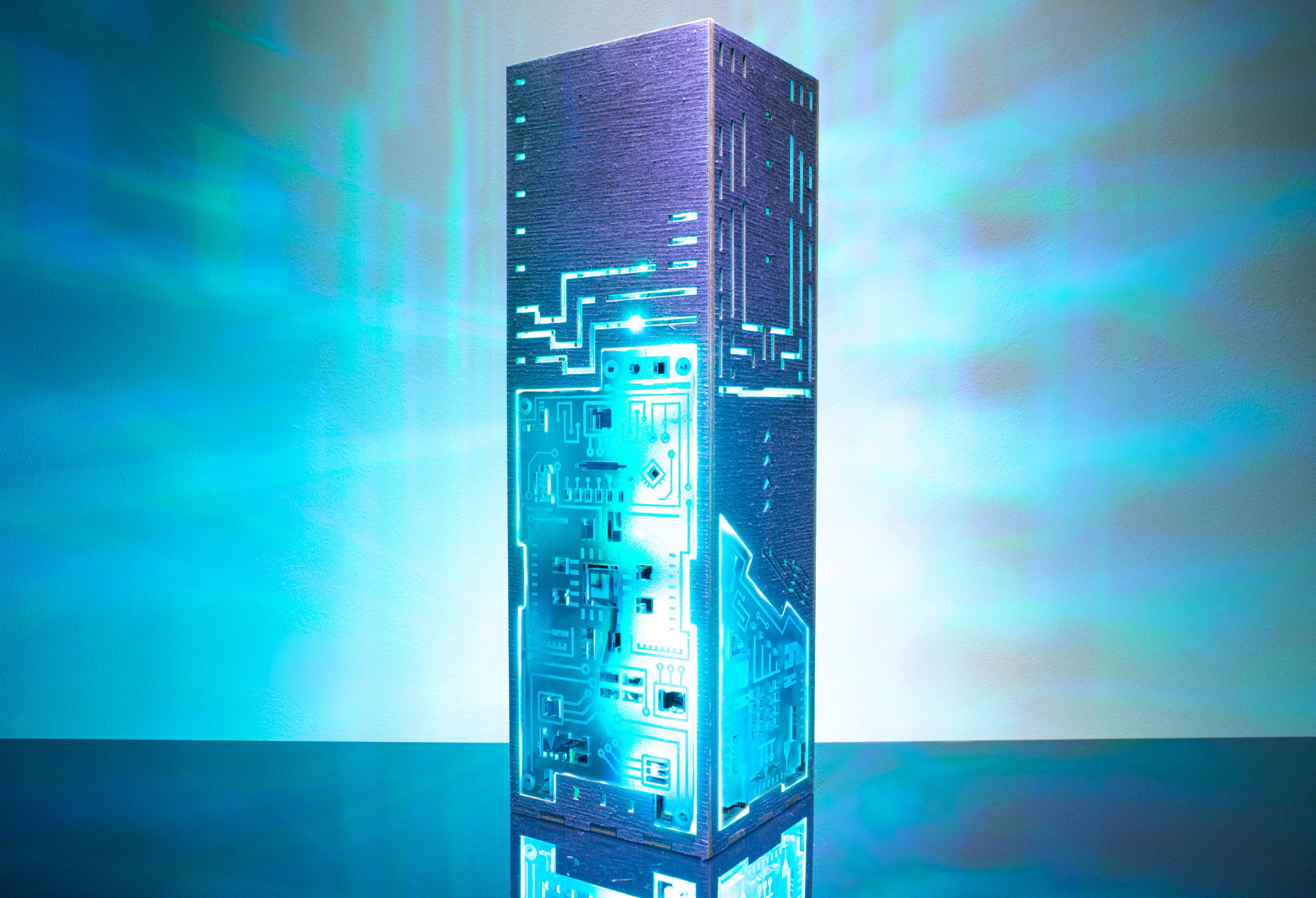 Circuit Board Desk Lamp | Cyber Style Night Light | Lantern Gift for ...