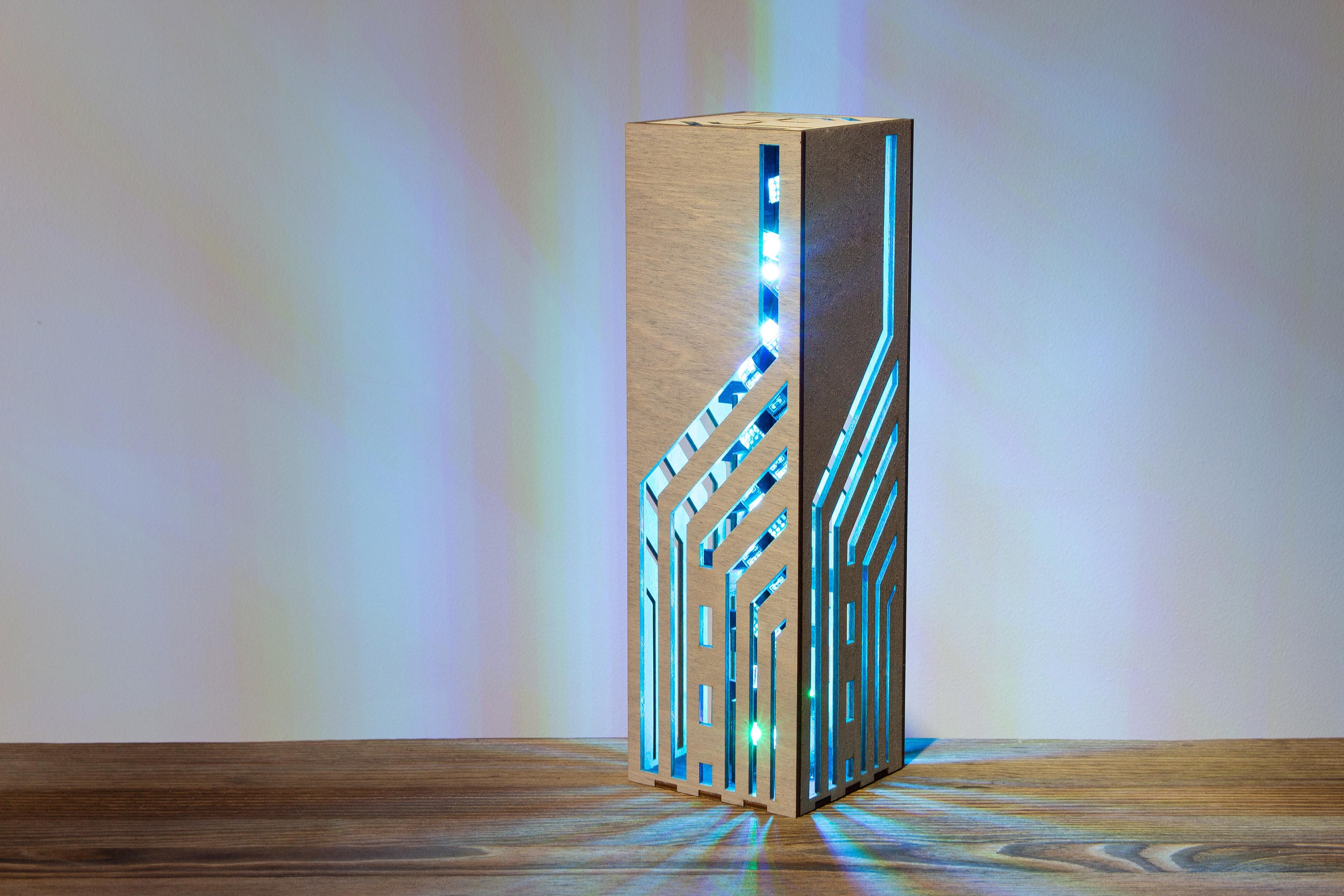 Inclined Lines Futuristic Lamp | Sci-fi Punk Style LED RGB Desk Lamp ...