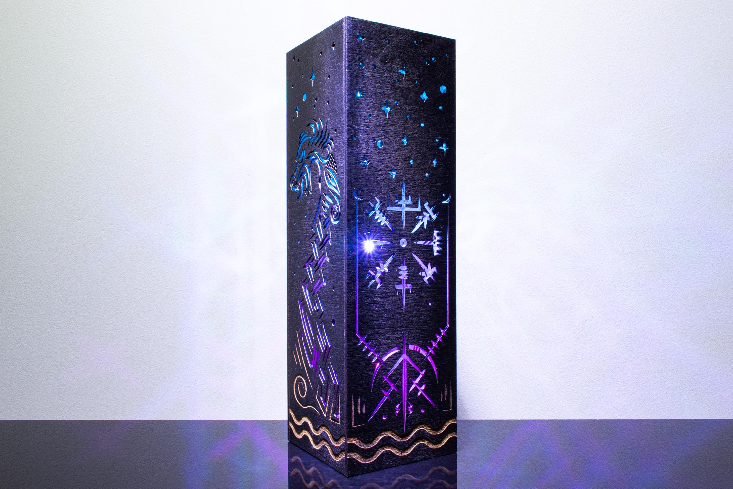 Viking Vegvisir LED Lamp – Norse Mythology Night Light, Drakkar Dragon ...