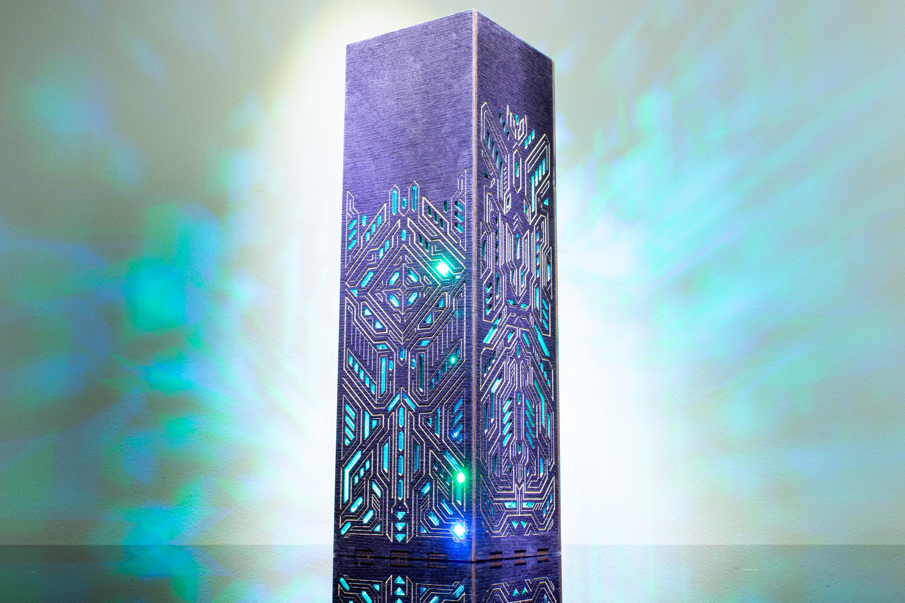 Futuristic Table Lamp | Cyber Lamp for Gaming Room | Sci-fi Circuit ...