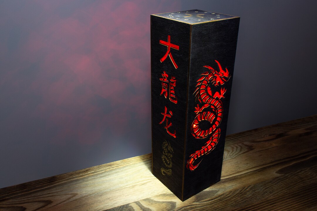 Asian Сontemporary Chinese Dragon Lamp | Chinese Style Red Dragon Sci ...