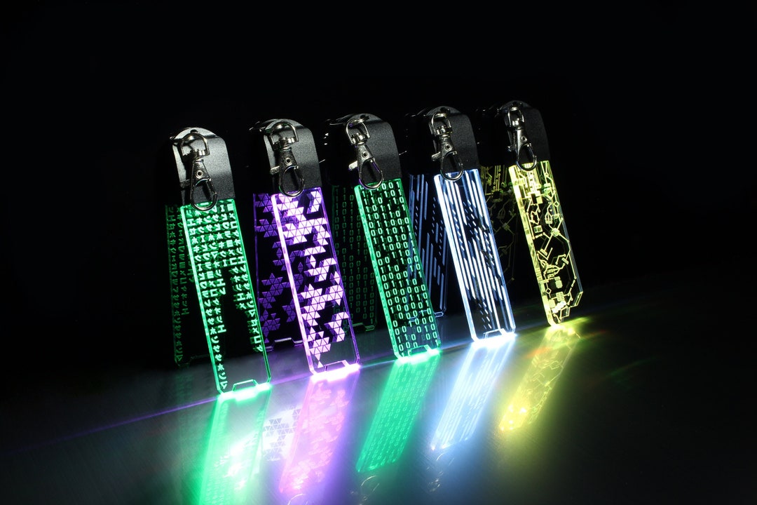 Futuristic Cyber LED Keychain | Different Designs - Circuit Board ...