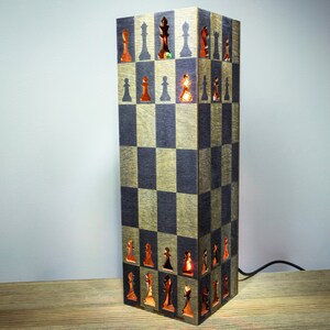 Chess Decoration Lamp | Chess Room Decor RGB LED Lamp | Handmade Night ...
