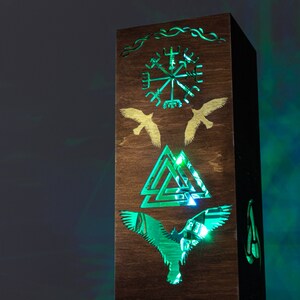 Norse Mythology Lamp | Odin's Thorn Ravens Yggdrasil Tree Vegvisir ...