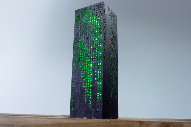 Green Code Lamp Green Hieroglyphs Numbers Vertical Lines - Etsy