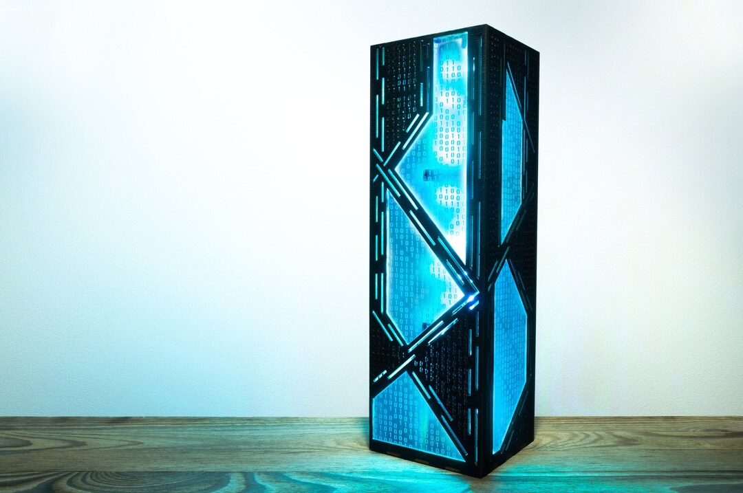 Binary Code Lamp | Falling Numbers | Cyberpunk Style Night Lamp ...