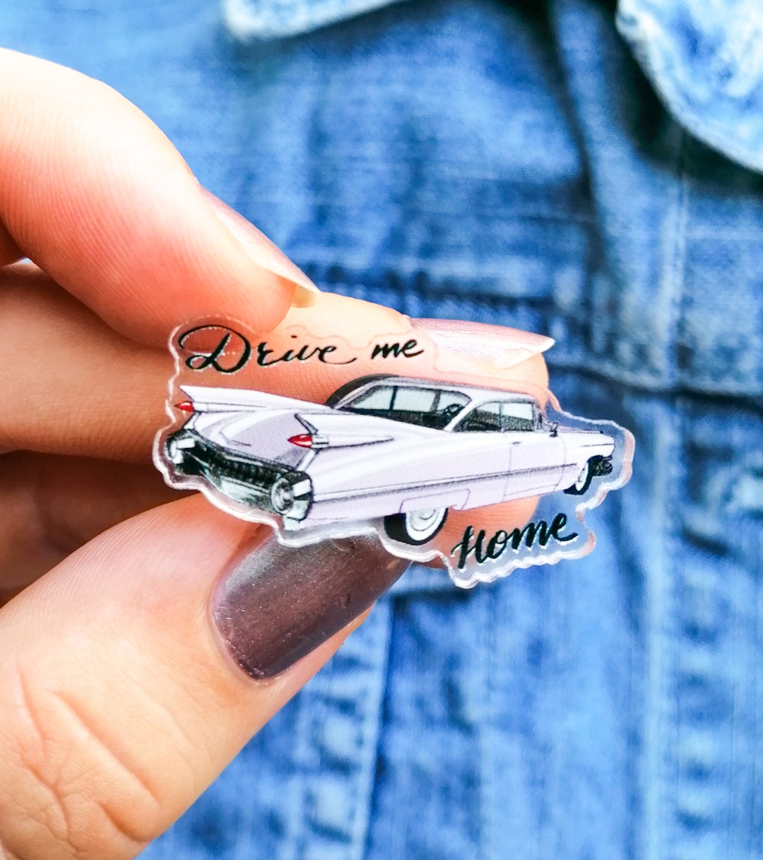 Car Pin, Cadillac Pin, Denim Jacket Pin, Pink Cadillac Pin, Bag ...