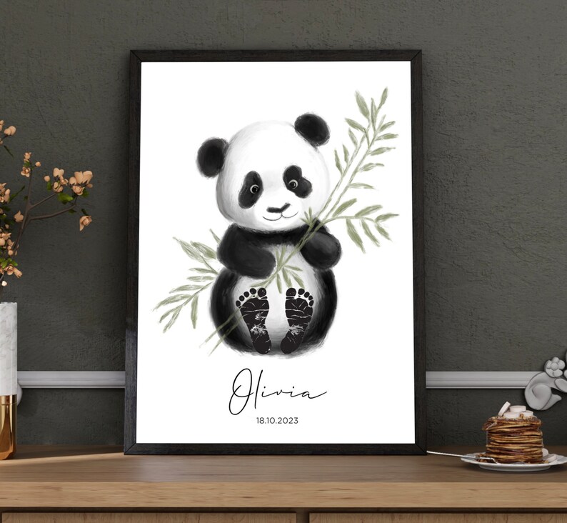 Personalised Birth Stats Print, Newborn Footprint, Baby Footprint Art ...