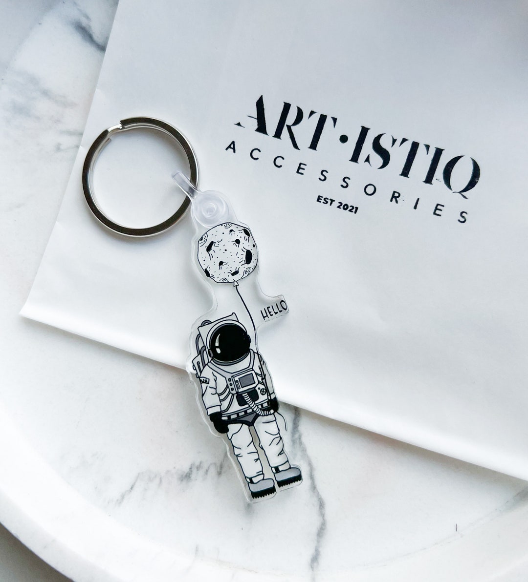 Astronaut Keyring, Moon Keychain, Space Cowboy Bag Charm, Space ...