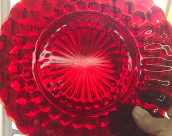Anchor Hocking Ruby Plates - Etsy