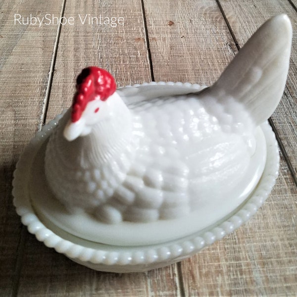 Milk Glass Chicken - Etsy