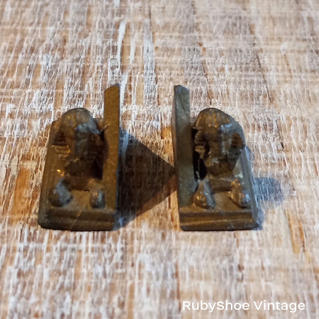Miniatures. Dollhouse Miniatures. Sphinx Metal Dollhouse Bookends ...