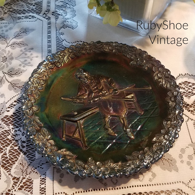 1970 Fenton Glass Plate. Carnival Glass Plate. First in Annual Series ...