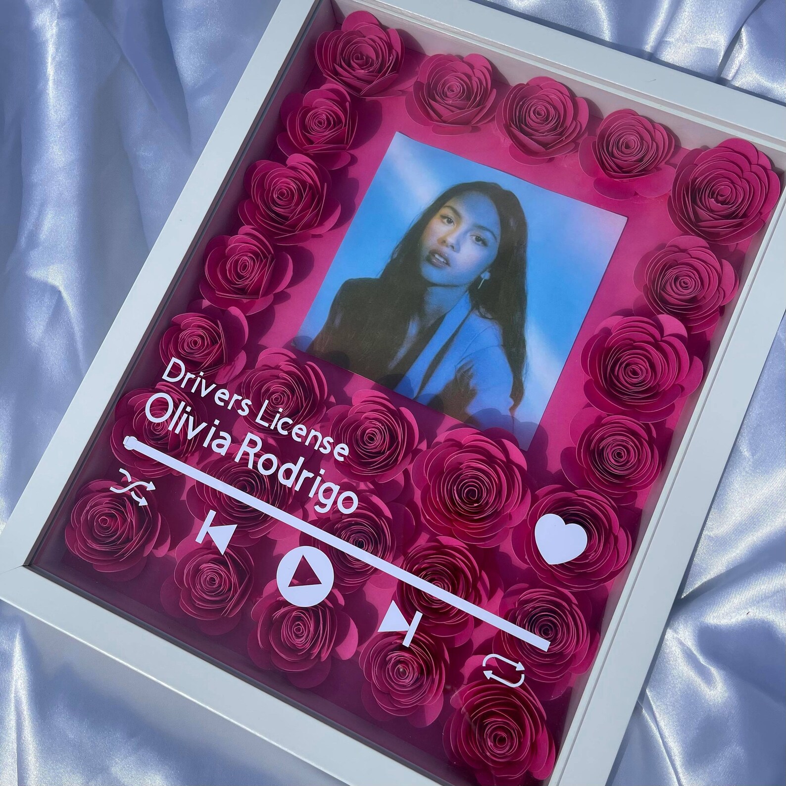 Large Rose Spotify Frame Personalised Frame Birthday Gift | Etsy