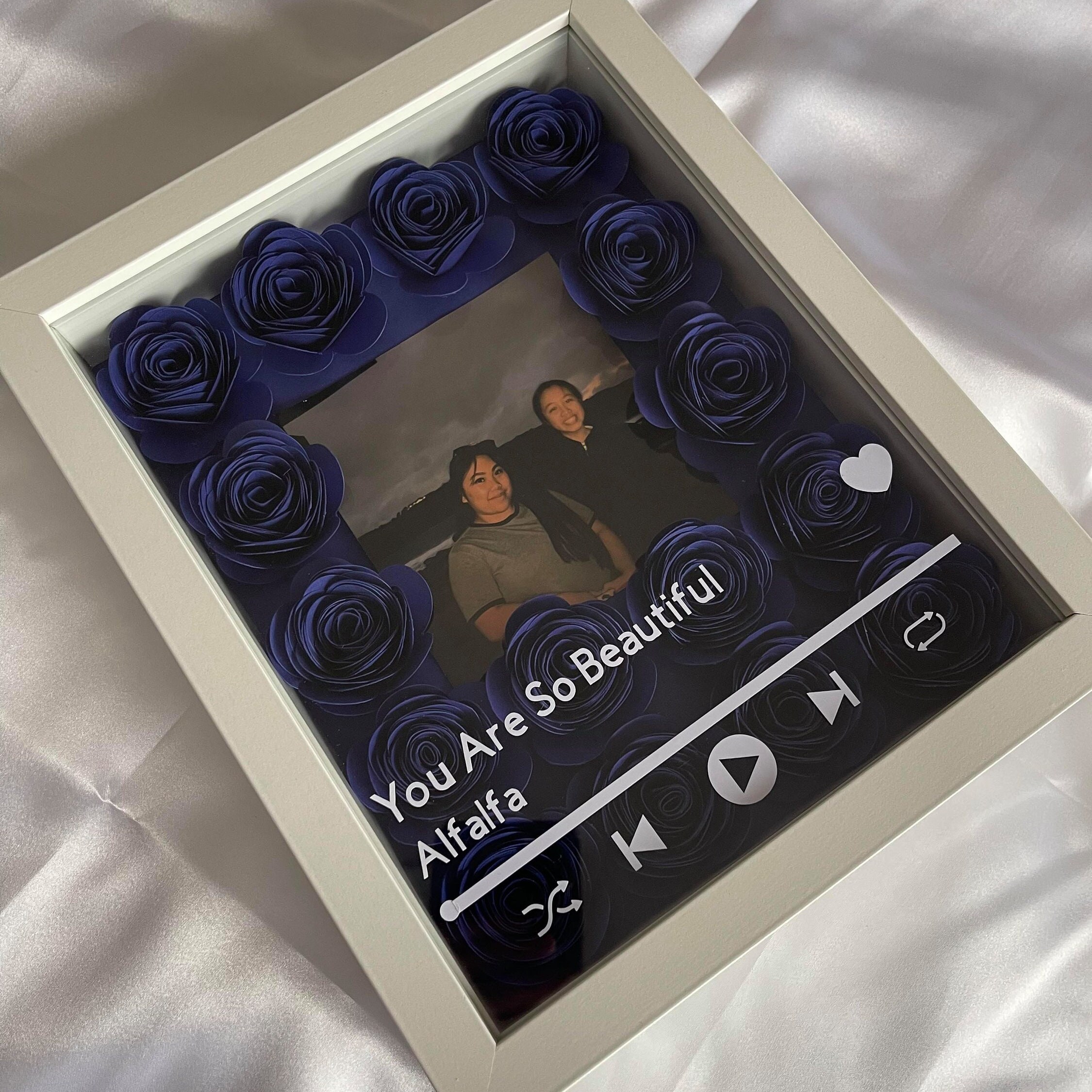 Small Rose Spotify Frame Personalised Shadowbox Frame - Etsy