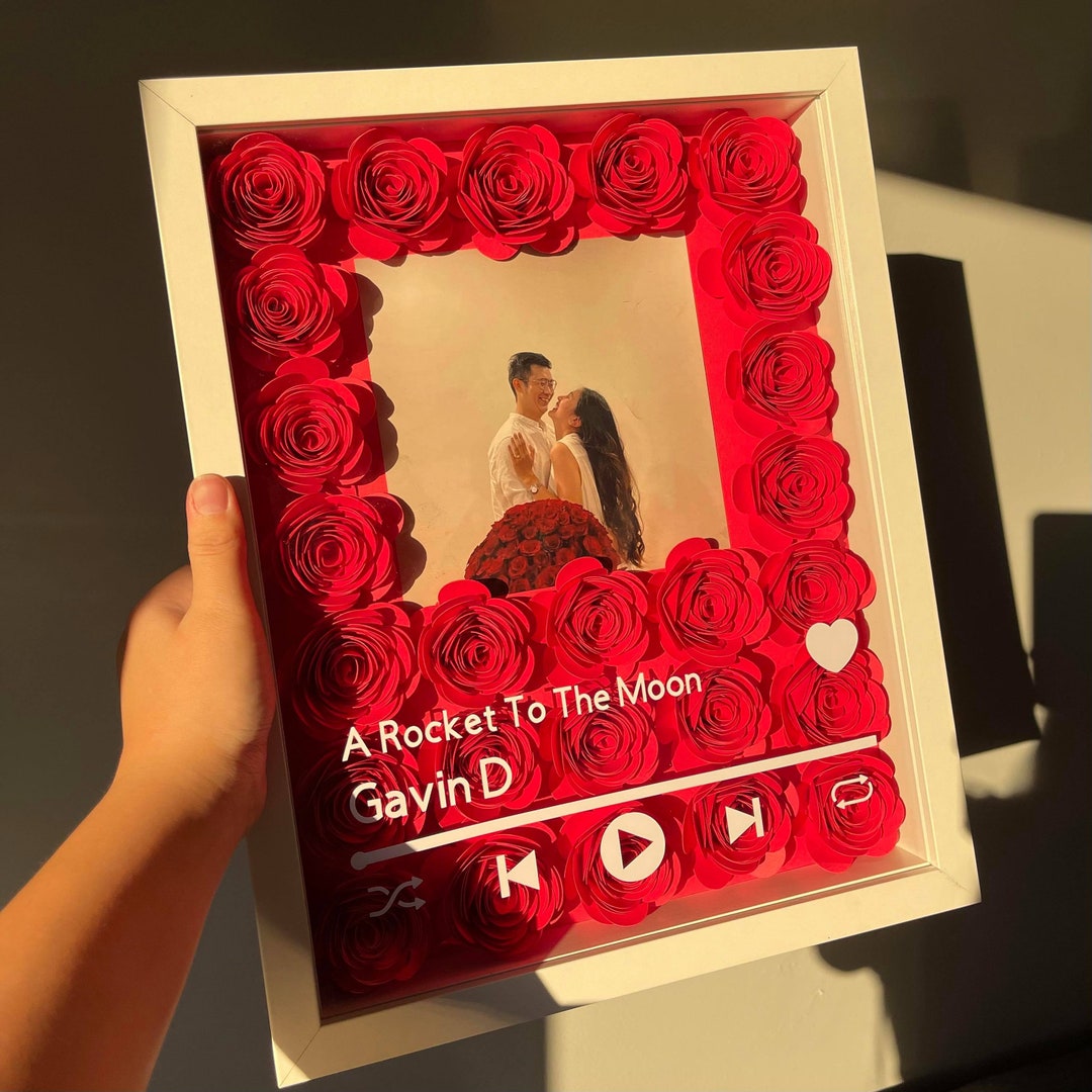 Large Rose Spotify Frame Personalised Frame birthday Gift - Etsy