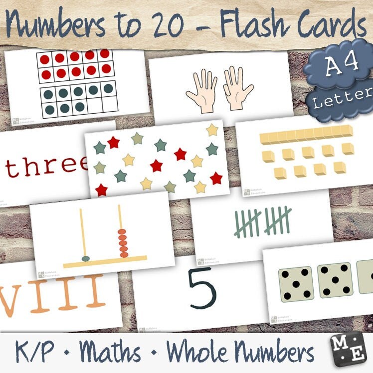 Kindy Prep Mathematics Whole Numbers NUMBERS TO 20 Etsy