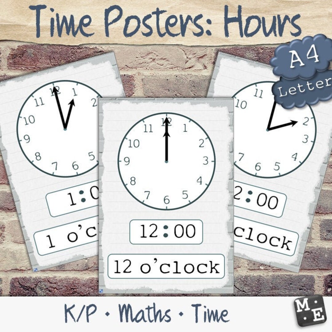 Kindy Prep Time TELLING TIME Read Analogue Digital Clock Hours ...