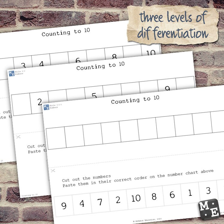 Kindy Prep Mathematics Whole Numbers COUNTING TO 10 Cut | Etsy