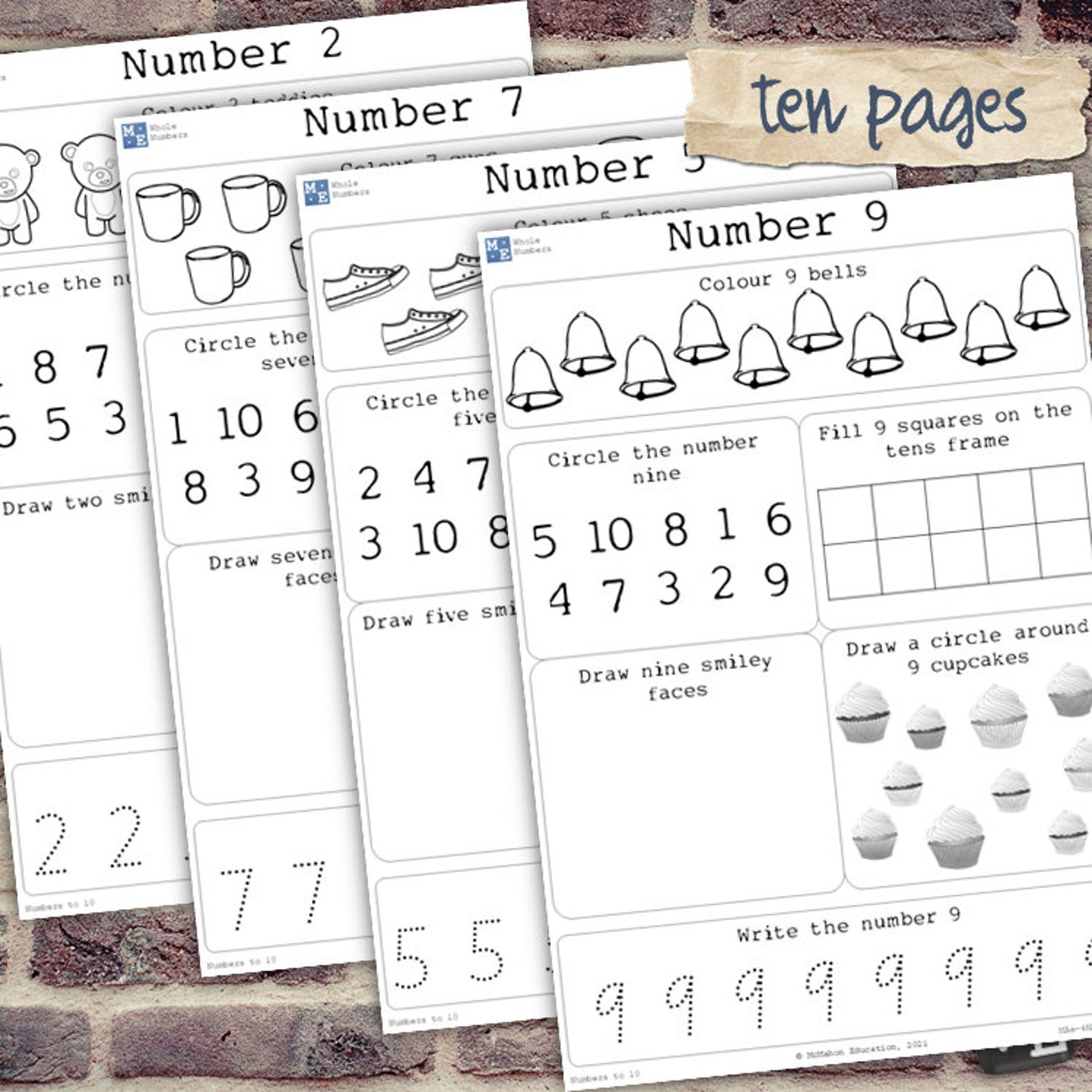 Kindy Prep Mathematics Whole Numbers NUMBERS TO 10 Reading and Writing ...