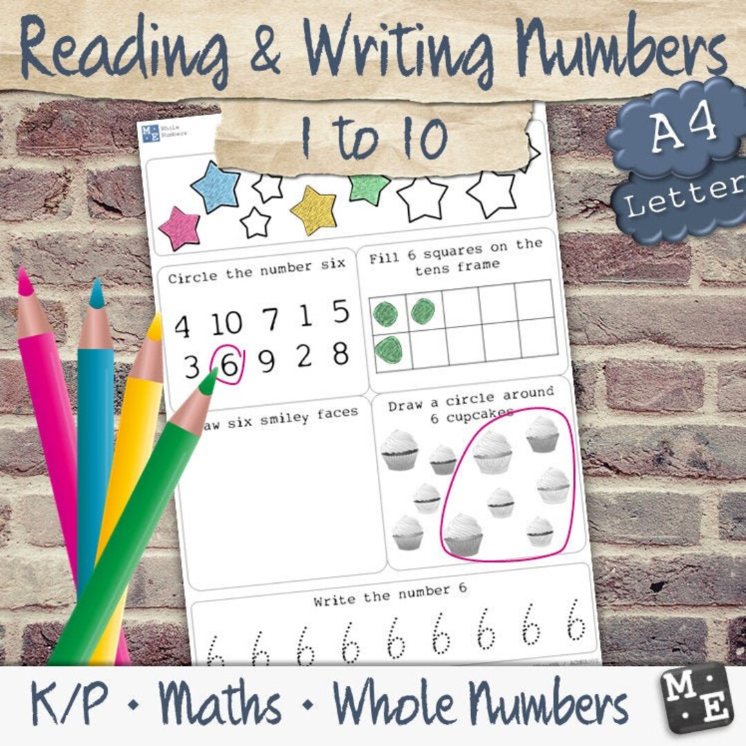 Kindy Prep Mathematics Whole Numbers NUMBERS TO 10 Reading and Writing ...