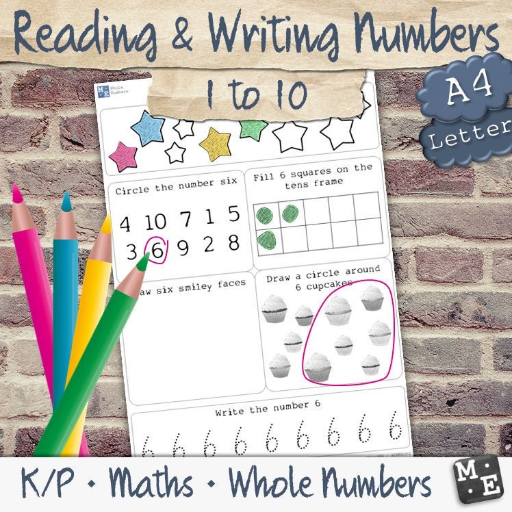 Kindy Prep Mathematics Whole Numbers NUMBERS TO 10 Reading and Writing ...