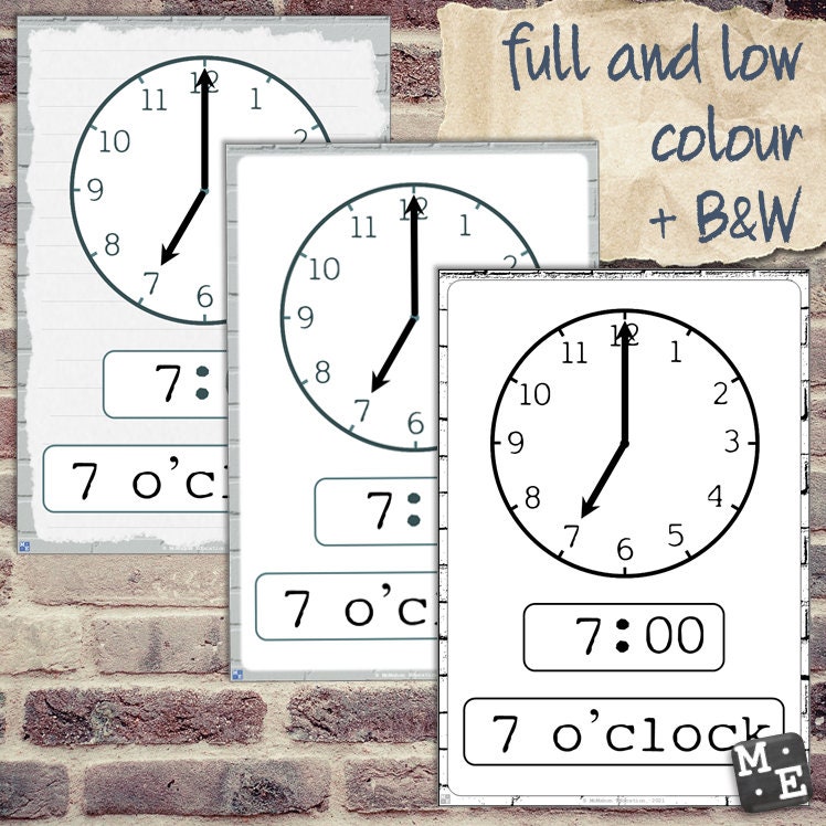 Kindy Prep Time TELLING TIME Read Analogue Digital Clock - Etsy
