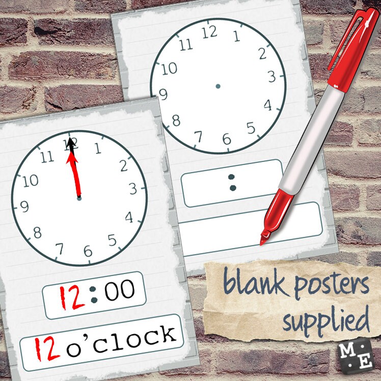 Kindy Prep Time TELLING TIME Read Analogue Digital Clock Hours ...