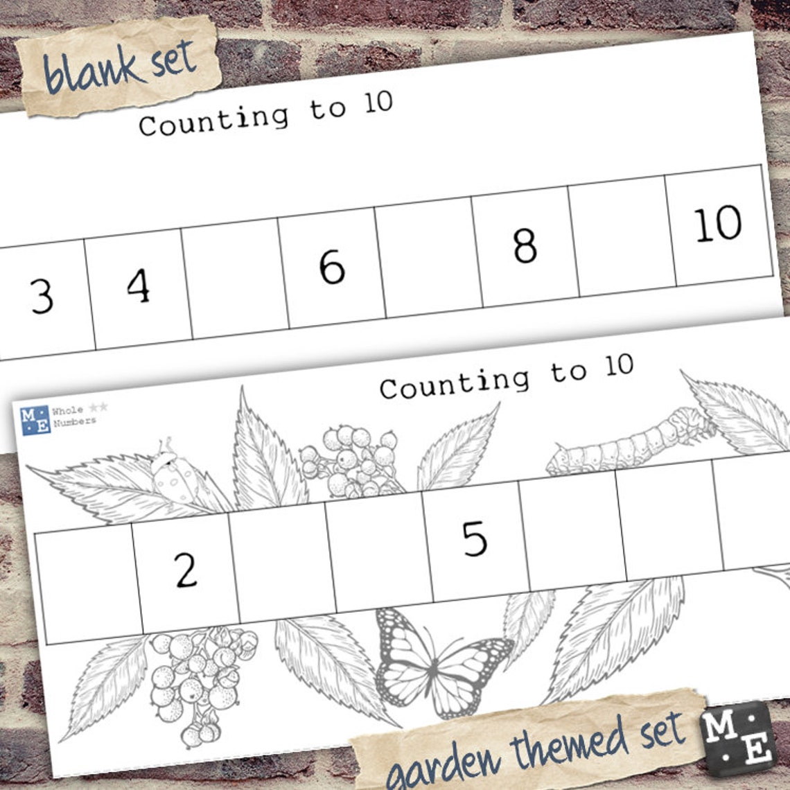 Kindy Prep Mathematics Whole Numbers COUNTING TO 10 Cut and Paste ...