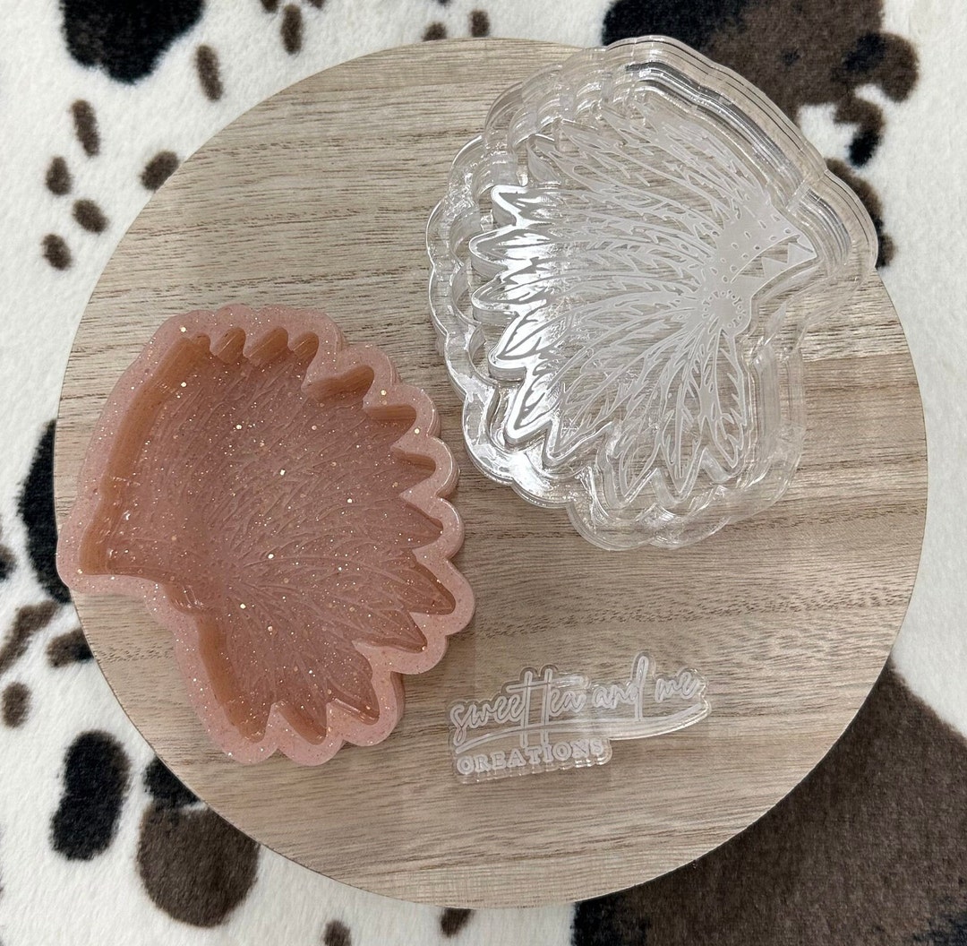 American Indian Head Dress Freshie Mold, Western Freshie Mold, Silicone ...