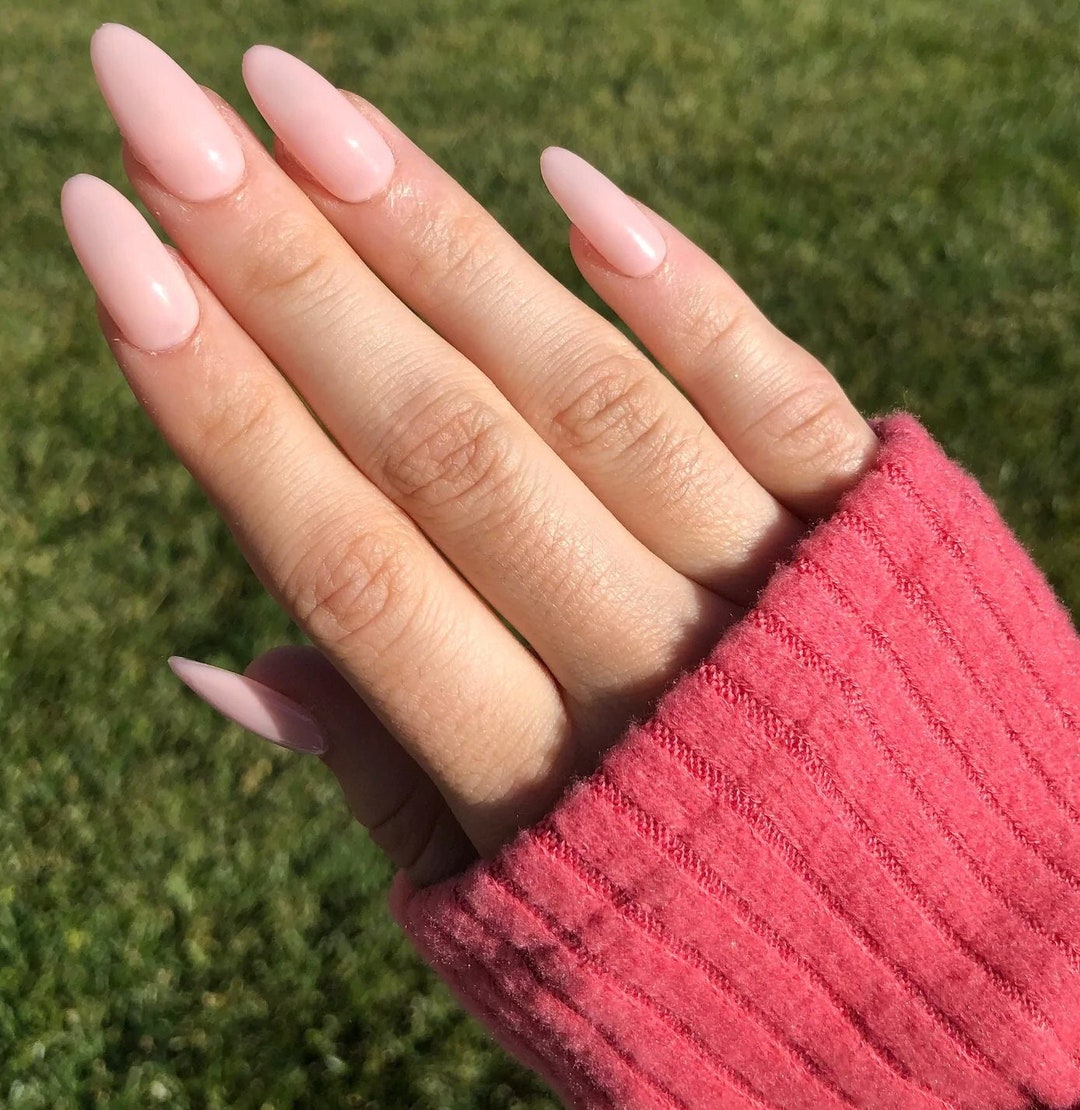 LUSTROUS: Nude Press on Nails Neutral Gel Acrylic Fake False - Etsy